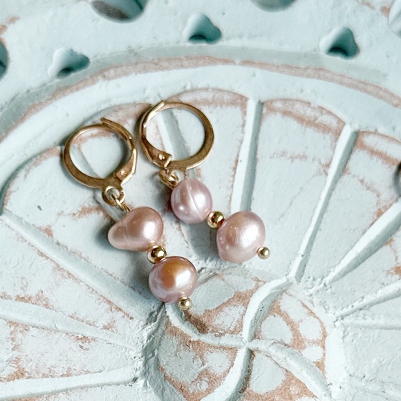 Alquimia | Jewelry | Organic Baroque Pearls Dangle Earrings In 4k Gold ...